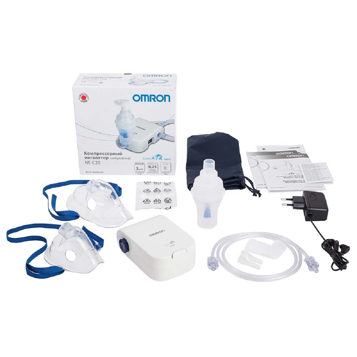 Ингалятор Omron CompAir NE-C20 с насадками и масками для взрослых и ...